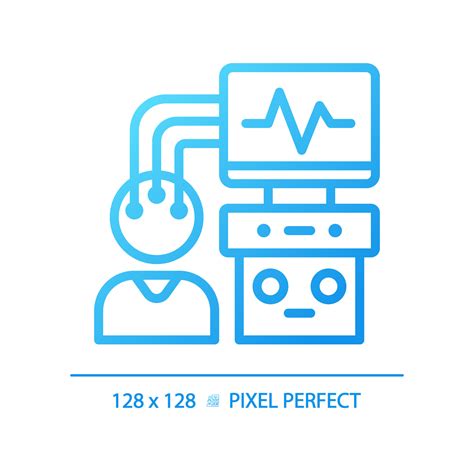 eeg machine pixel perfect gradient linear vector icon brain activity