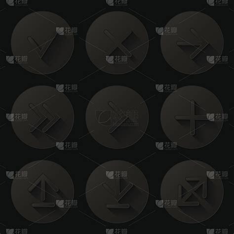 一组图标与长阴影