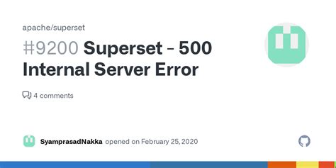 Superset Internal Server Error Issue Apache Superset GitHub