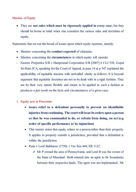 Maxims Of Equity Docx