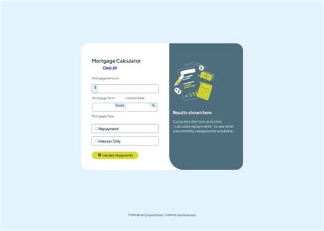 Frontend Mentor Mortgage Calculator Responsive For Mobile Coding Challenge Solution