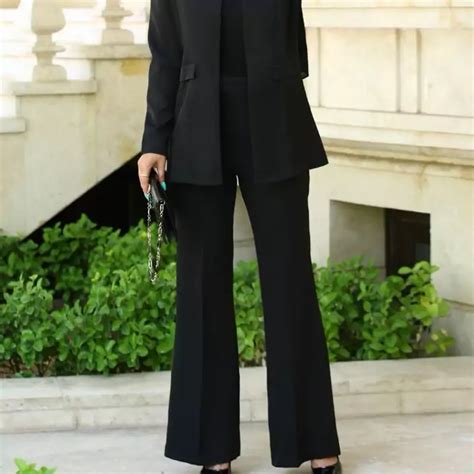 خرید و قیمت کت و شلوار زنانه مشکی جنس کرپ مازراتی از غرفه الگانت استایل