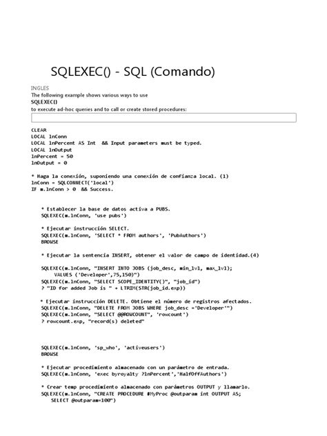 Comandos Sql Pdf Sql Tabla Base De Datos