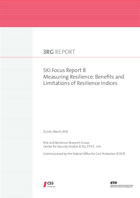 Pdf Measuring Resilience Benefits And Limitations Of Resilience