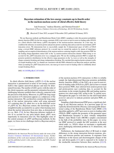 Pdf Bayesian Estimation Of The Low Energy Constants Up To Fourth