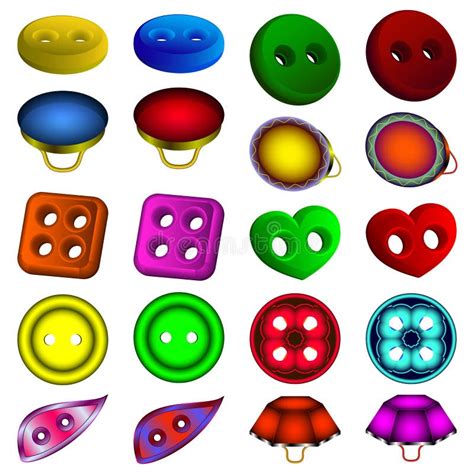 Set Of Different Shape And Color Of Buttons Stock Vector Illustration Of Craft Icon 66614340