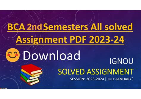 Bca 2nd Semesters All Solved Assignment 2023 24 Ignou Bca