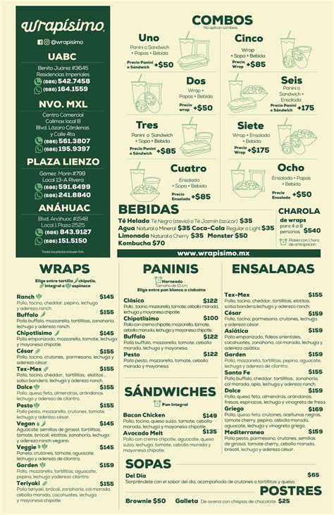Wrapísimo 🎉 ¡el 2025 Empieza Delicioso 🎉 Nuestro Menú