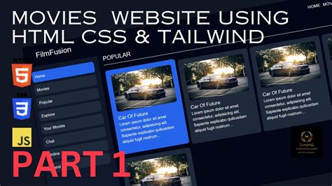 How To Make A Movies Website Using Html Css And Tailwind Part 1 Free Source Code Youtube