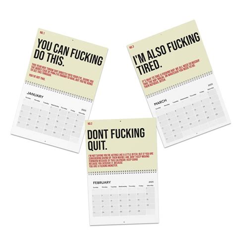 The Year Of Your Fucking Year Calendar Your Kick Ass Motivational Cal Hamblin Bros