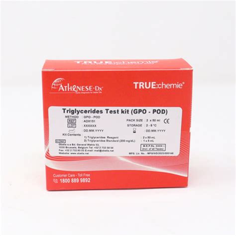 Triglycerides Test Kit Ivd Clinical Chemistry Products Athenese Dx