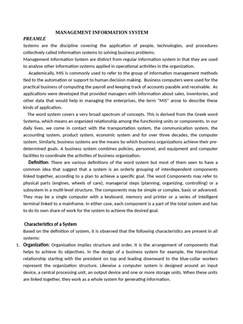 Management Information System Pdf System Databases