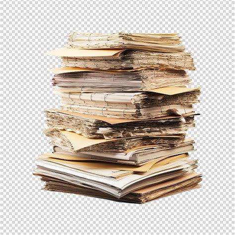 투명 한 배경 에 고립 된 종이 종이 를 가진 오래된 종이 문서 프리미엄 Ai 생성 Psd