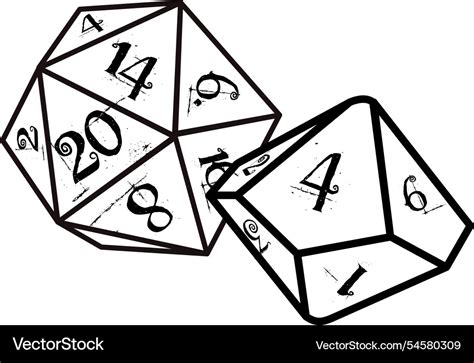 Dice D20 Dice Rpg Royalty Free Vector Image Vectorstock