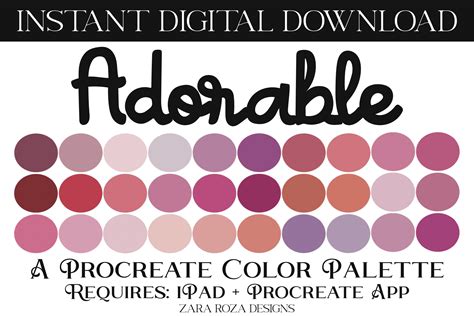 Adorable Procreate Color Palette Graphic By Zararozadesigns · Creative