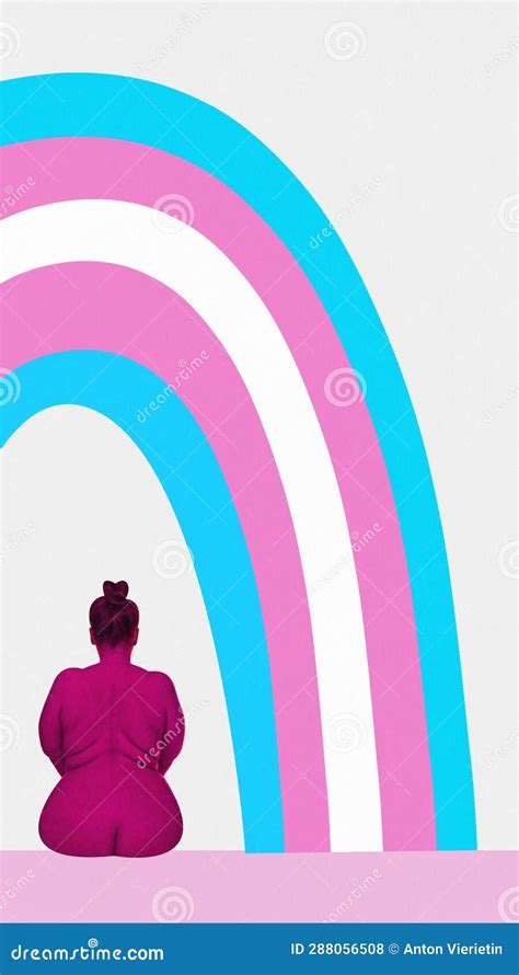 Contemporary Art Collage Conceptual Image Back View Of Naked Women