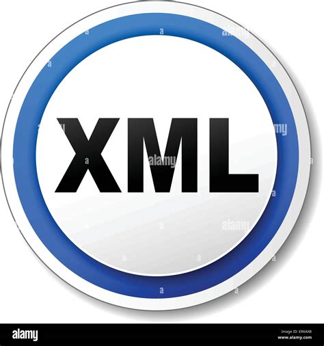 vector illustration of xml white and blue round icon stock vector image and art alamy