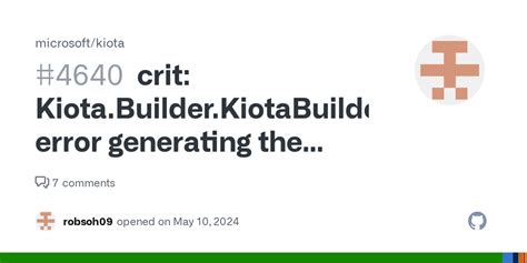 Crit Kiotabuilderkiotabuilder 0 Error Generating The Client The