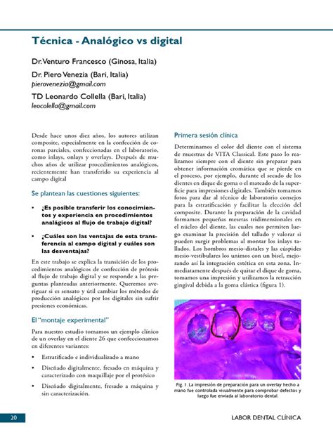 Transición De Técnicas Dentales Analógicas A Digitales Pdf