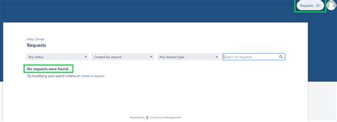 a service management request is not visible in the customer portal due