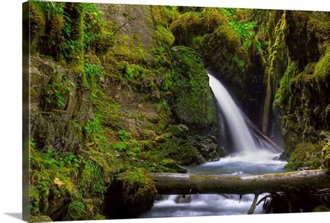 Virgin Creek Falls Near Girdwood Alaska Hdr Image Wall Art Canvas