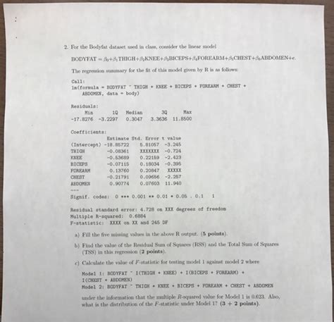 Solved Statistical Linear Modelling Please Provide Chegg