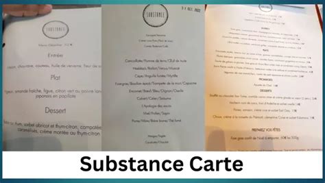 Menu Substance France Prix Les Plus Récents Et Mis à Jour 2024