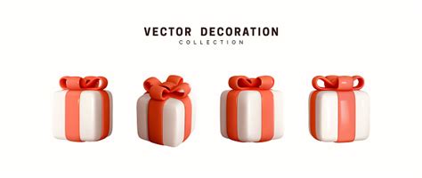 현실적인 3d 선물 상자 세트 휴일 장식 선물 축제 선물 놀라움 장식 격리 된 상자 벡터 일러스트 레이 션 0명에 대한 스톡 벡터 아트 및 기타 이미지 Istock