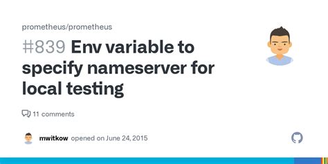 Env Variable To Specify Nameserver For Local Testing Issue Prometheus Prometheus GitHub