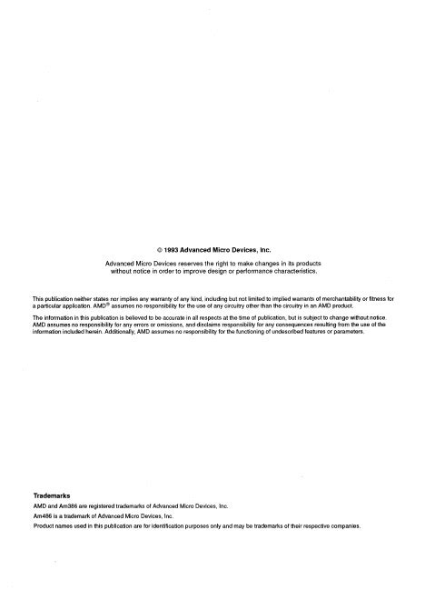 Am486 Datasheet Microprocessor Hardware Reference Amd