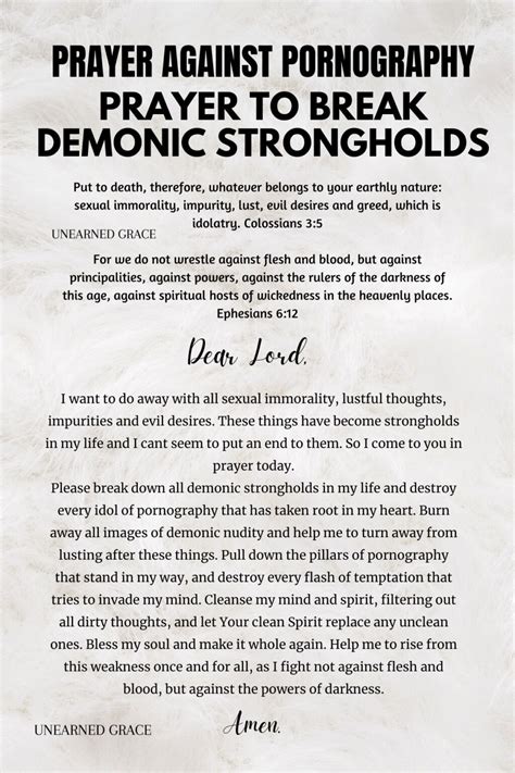 Pornography Prayer Points With Scriptures Unearned Grace