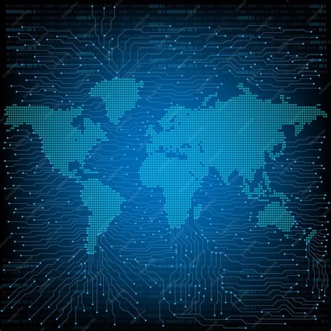 premium vector security symbol with world map futuristic modern