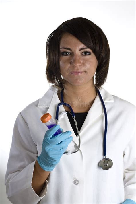 Eye For Chemistry In Lab Coat Close Up White BG Stock Image Image Of Minority Chlorobenzene