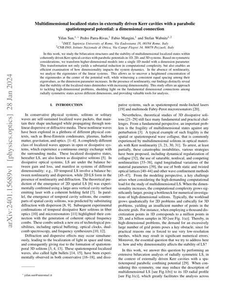 Pdf Multidimensional Localized States In Externally Driven Kerr Cavities With A Parabolic