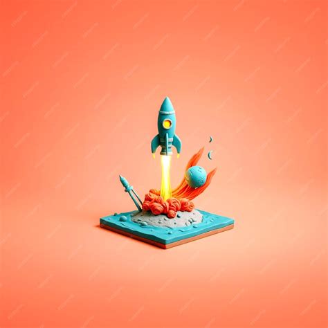Premium Photo Launching A Rocket Made Of Clay