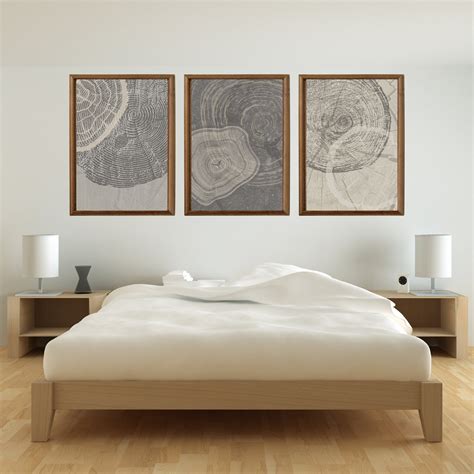 Tree Ring Printable Tree Stump Prints Digital Print Tree Ring Print Beige Tree Trunk Print Set