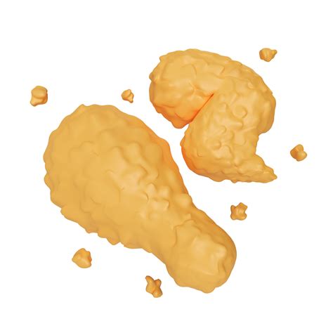 Crispy Fried Chicken 3d Illustration Icon 9636707 Png