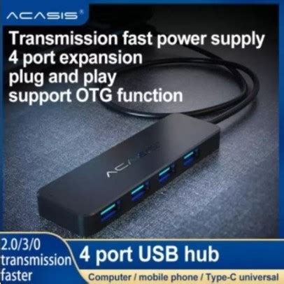Jual USB Hub 3 0 Expansion 4 Ports Adapter USB Splitter Power Interface Shopee Indonesia