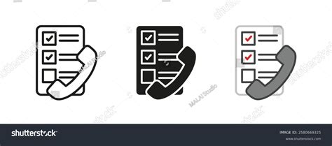 Call Checklist Icon Phone Survey Vector Stock Vector Royalty Free