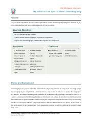 Lab 2 Separation Of Two Dyes Pdf CHE 8B Organic Chemistry Separation Of Two Dyes Column