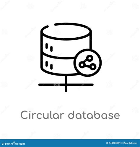 Outline Circular Database Vector Icon Isolated Black Simple Line Element Illustration From