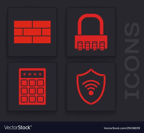 Set Shield With Wifi Wireless Internet Network Vector Image