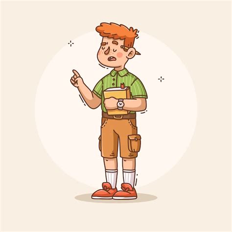 Free Vector Hand Drawn Nerd Cartoon Illustration