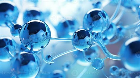 Abstract Molecules Design Atoms Molecular Structure With Blue