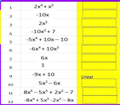 Solved Determine Which Is Constant Linear Quadratic