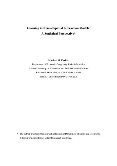 pdf learning in neural spatial interaction models a statistical
