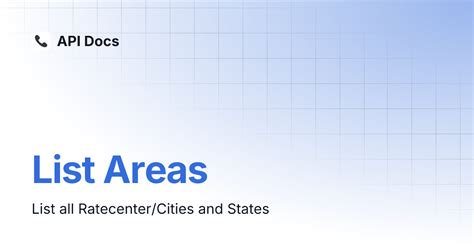 List Areas Api Docs