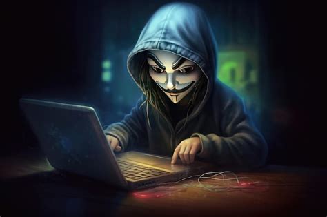 Premium Photo Anonymous Cute Hacker Typing On Computer Laptop Hacking