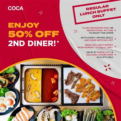 Coca Buffet Promotion 2 Dine Free With Every 4 Adults At Leisure Park