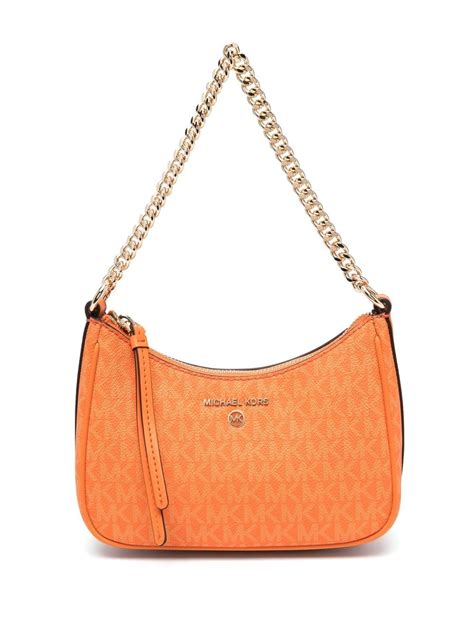 Michael Michael Kors Jet Set Leather Mini Bag In Orange Modesens